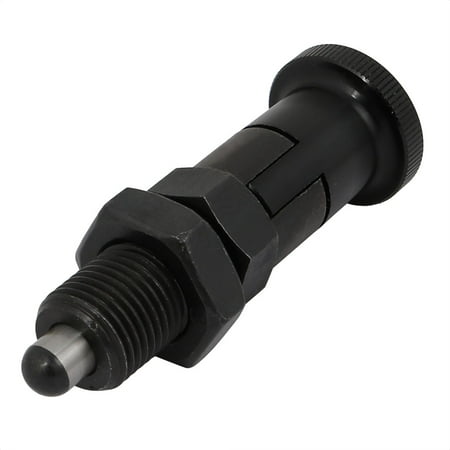 M16 Thread 8mm Pin Dia Black Oxide Lock-Out Type Indexing Plunger with ...