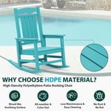 KINGYES HDPE Rocking Chairs Outdoor, Patio Rocking Chairs for Deck Lawn ...
