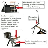 Parrot Bird Perch Table Top Stand Metal Wood 2 Steel Cups Play Medium ...