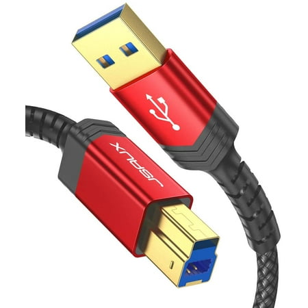 USB 3.0 Cable A Male to B Male 6.6ft, USB 3 Type B Upstream Cord Nylon ...