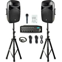 "Proreck Party 15"" 2000W PA Speaker System with Bluetooth, USB/SD, FM ...