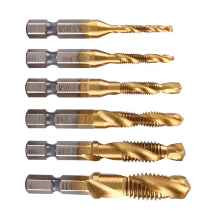 6pcs Metric Thread Drill, M3-M10 Drill, M3-M10 Coated Drill, With ...