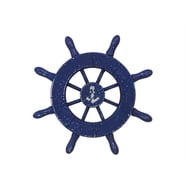 Rustic Dark Blue Ship Wheel 18 in. Decorative Accent - Walmart.com