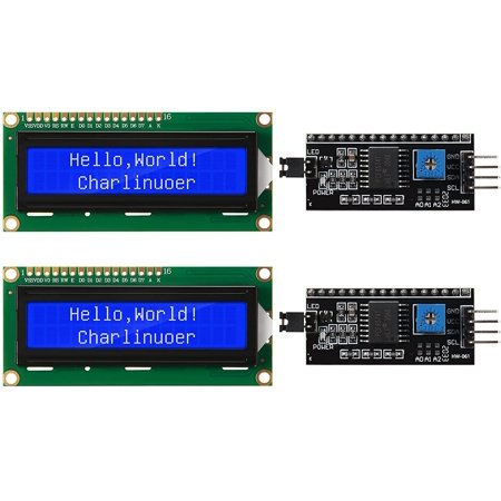 4 Pieces IIC/ I2C/ TWI LCD 1602 16x2 Serial Interface Adapter and 16x2 1602 LCD Module Display ...