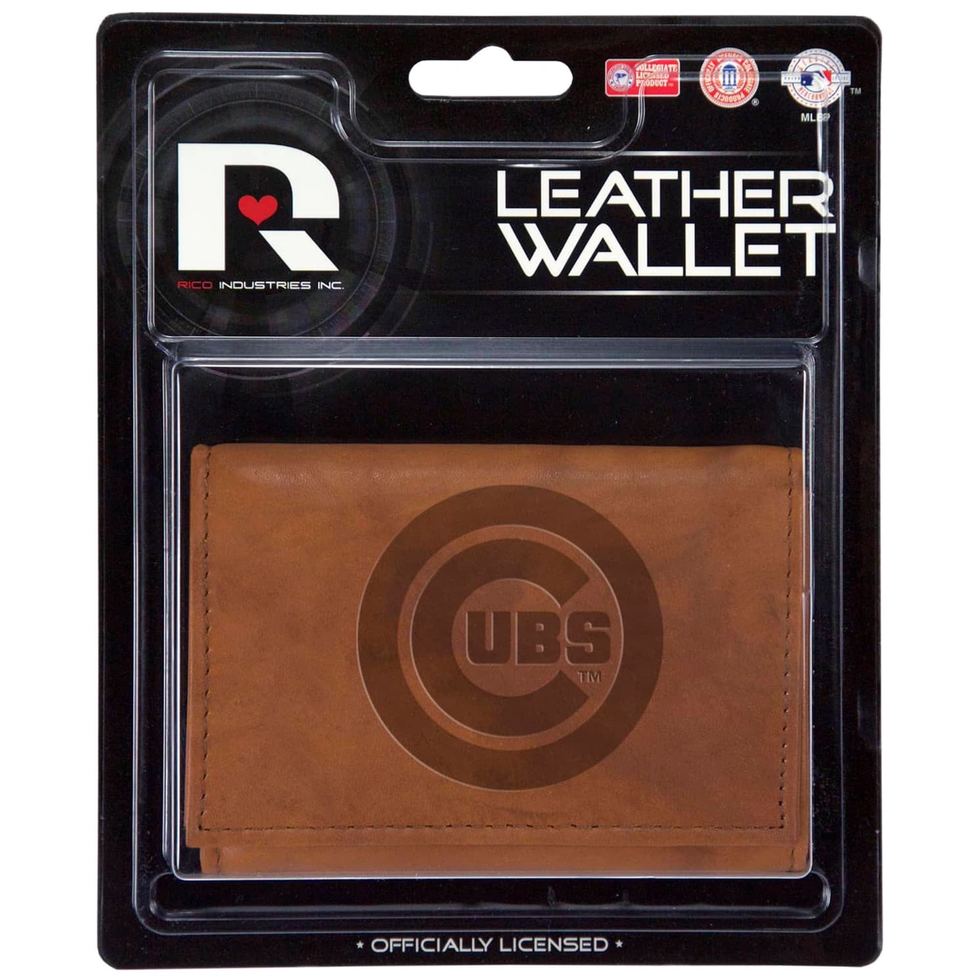Chicago Cubs Leather Tri-Fold Wallet - Brown - Walmart.com - Walmart.com