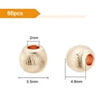 Brass Beads Long-plating Round Real 14K Gold Plated 5.5x4.8mm Hole: 2mm ...