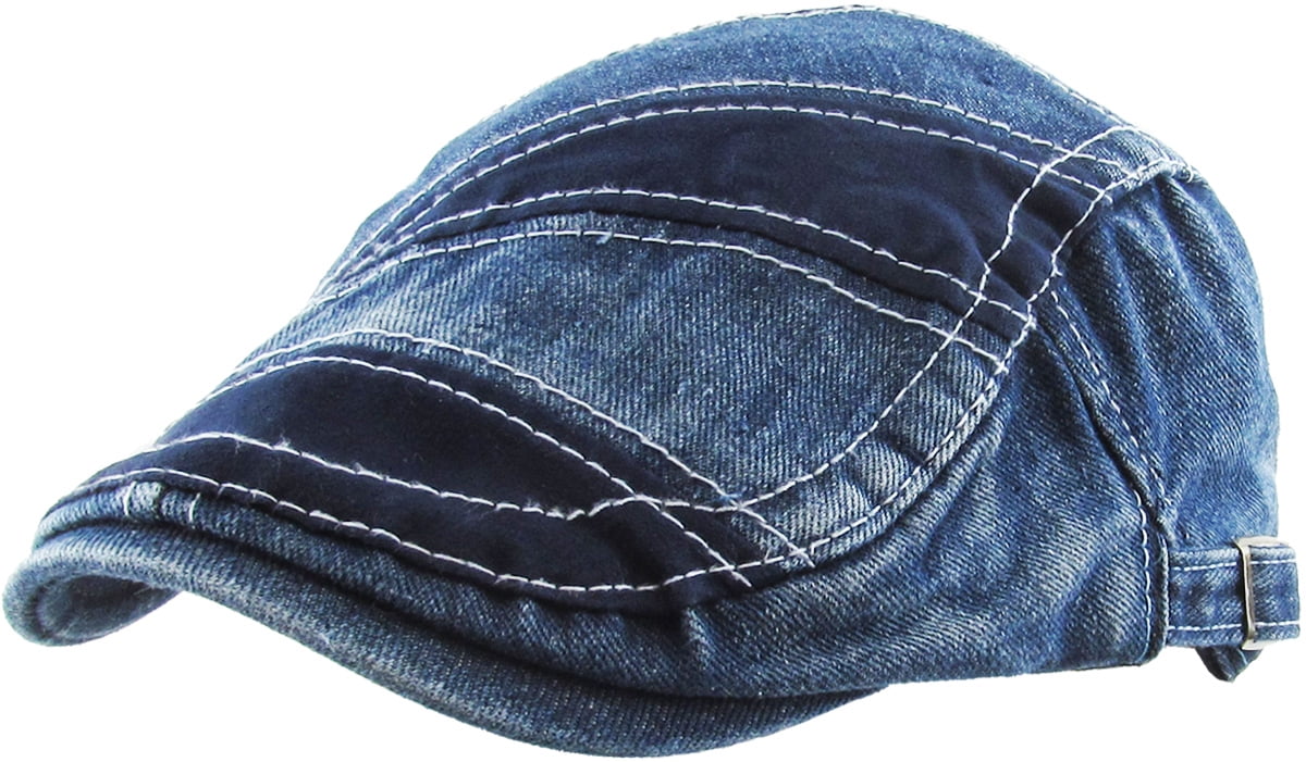 Solid Cotton Denim Gatsby Cap Mens Denim Hat Golf Driving Summer Cabbie ...