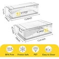 4 Pack Refrigerator Organizer Bins with Pull-out Drawer Stackable Clear ...