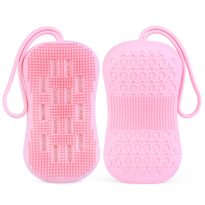 Exfoliating Silicone Sponge Glove Body Scrubber Brush Soap Bag - Ideal ...