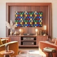 Abstract TV Dust Cover 40 Inch, Stained Glass Moroccan Texture Computer ...