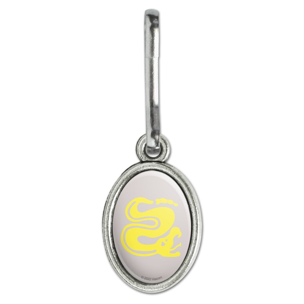 Hidden Temple Silver Snakes Antiqued Oval Charm Clothes Purse Suitcase ...