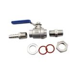 Stainless Steel Ball Valve 6 8 10 12 14 15 16 19 20mm Hose Barb Tap ...