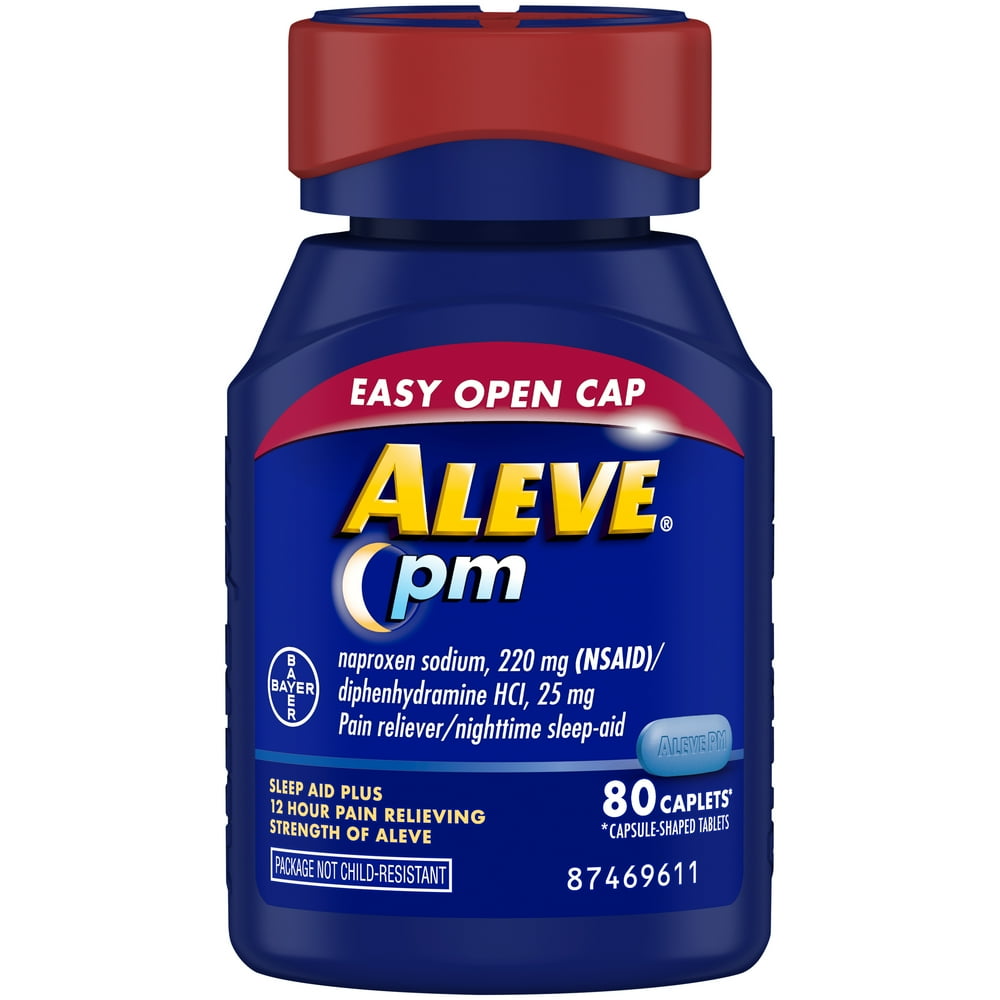 Aleve PM Easy Open Cap Caplets, Pain Reliever - 80 Count - Walmart.com - Walmart.com