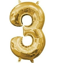 Anagram 78524 16 in. Number 1 Gold Shape Air Fill Foil Balloon ...