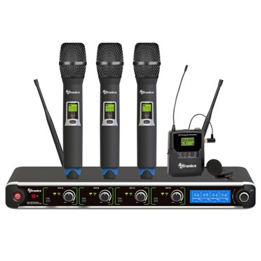 Sound Town Professional UHF Handheld Wireless Microphone System with LED Display, 4 Lavalier ...