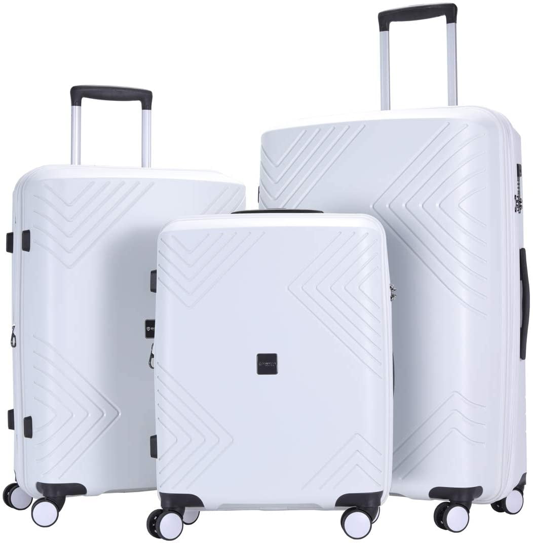 Ginza Travel 3-Piece PP Portable Luggage Set,20"+24"+28" Lightweight ...