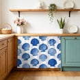Blue Scallops Shell Cabinet Curtains for Kitchen 28"W x 35"L, Sea Ocean ...