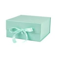 LaRibbons Collapsible Cardboard Gift Box with Satin Ribbon, Magnetic ...