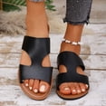Black Summer Ladies Large One Strap Beach Flat Slippers Spring ...
