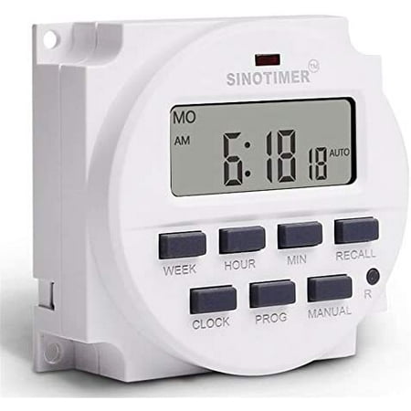 SINOTIMER TM618N 2 220V LCD Digital AC Programmable Timer Switch with ...