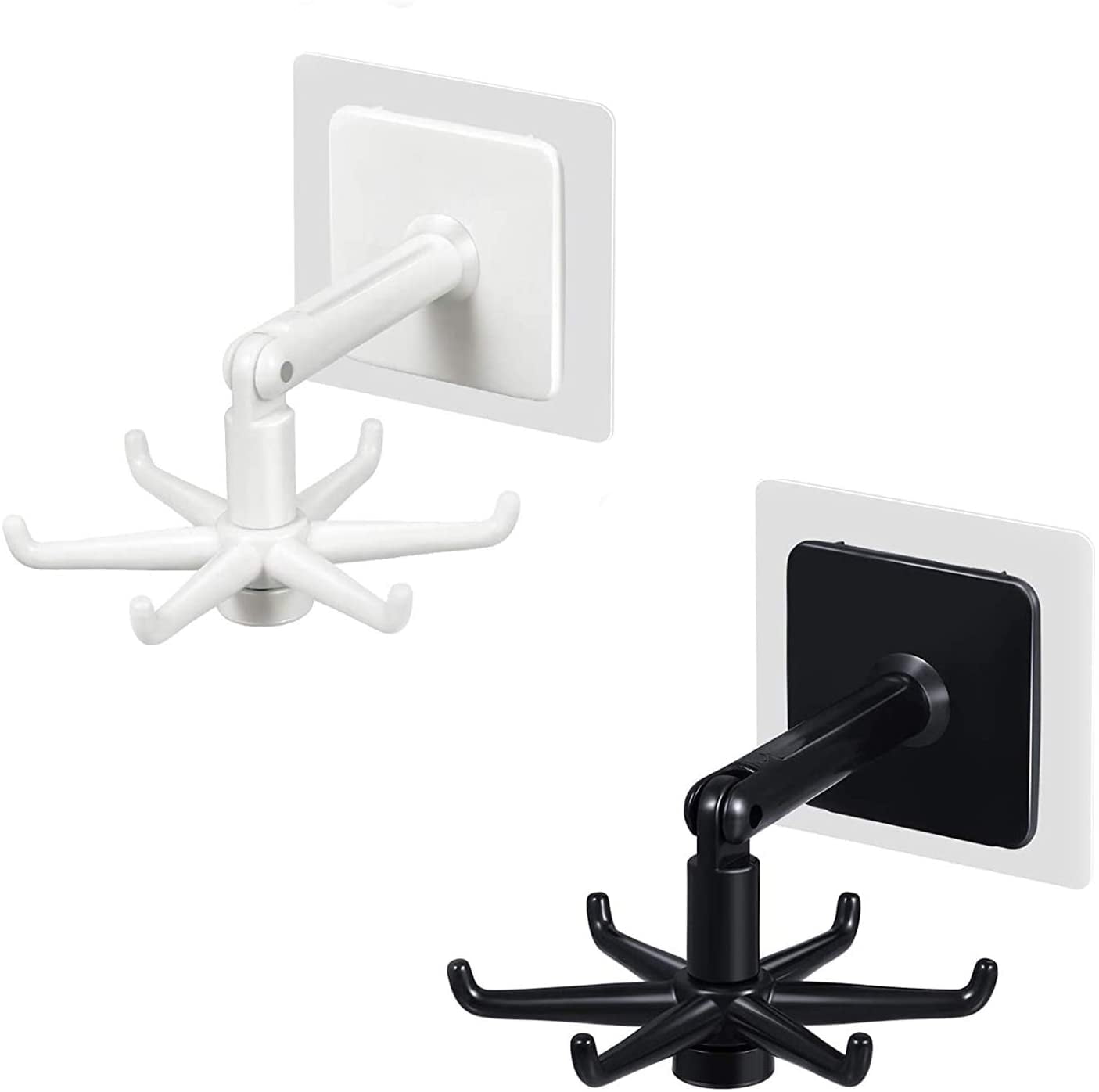 EASTIN 2Pcs 360°Rotating Folding Hook, Self-Adhesive 180°Vertical Flip ...