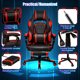 Gymax Massage Gaming Chair Recliner Racing Chair w/ Retractable ...