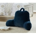 Mainstays Faux Fur Plush Backrest Pillow, Indigo, Soft Rabbit Fur, Kids ...