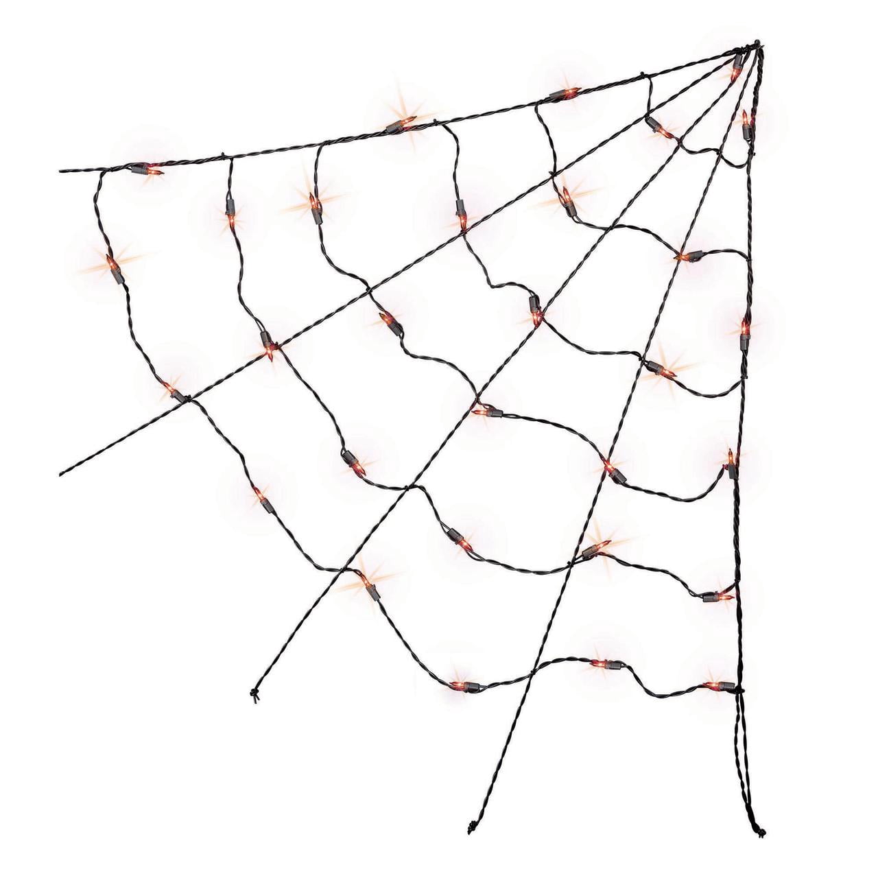 3-Foot Orange Spider Web Light, Indoor/Outdoor Halloween, by Way To ...