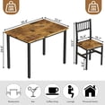 3 Piece Dining Table Set for 2, Small Wooden Kitchen Table Set with ...