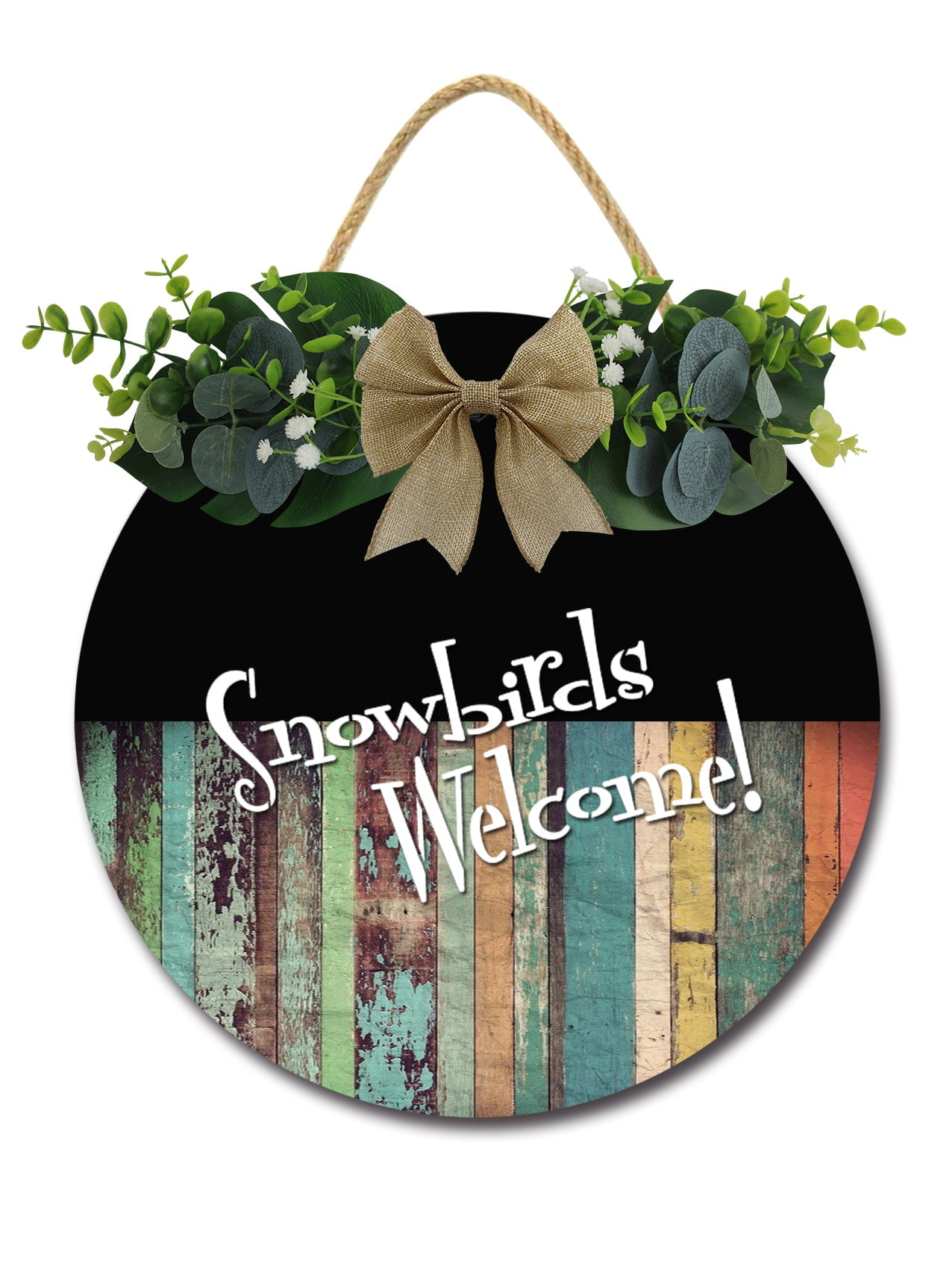 Snowbirds Welcome Front Door Sign Funny Wreaths Hanging Wooden Plaque ...