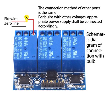 3 Channel Relay Module Optocoupler Isolation Practical Control Modules ...