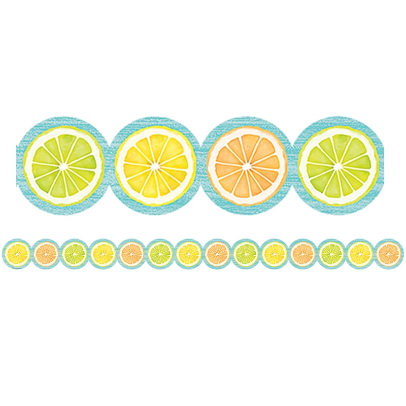 Lemon Zest Citrus Slices Die-Cut Border Trim, 35 Feet | Bundle of 10 ...