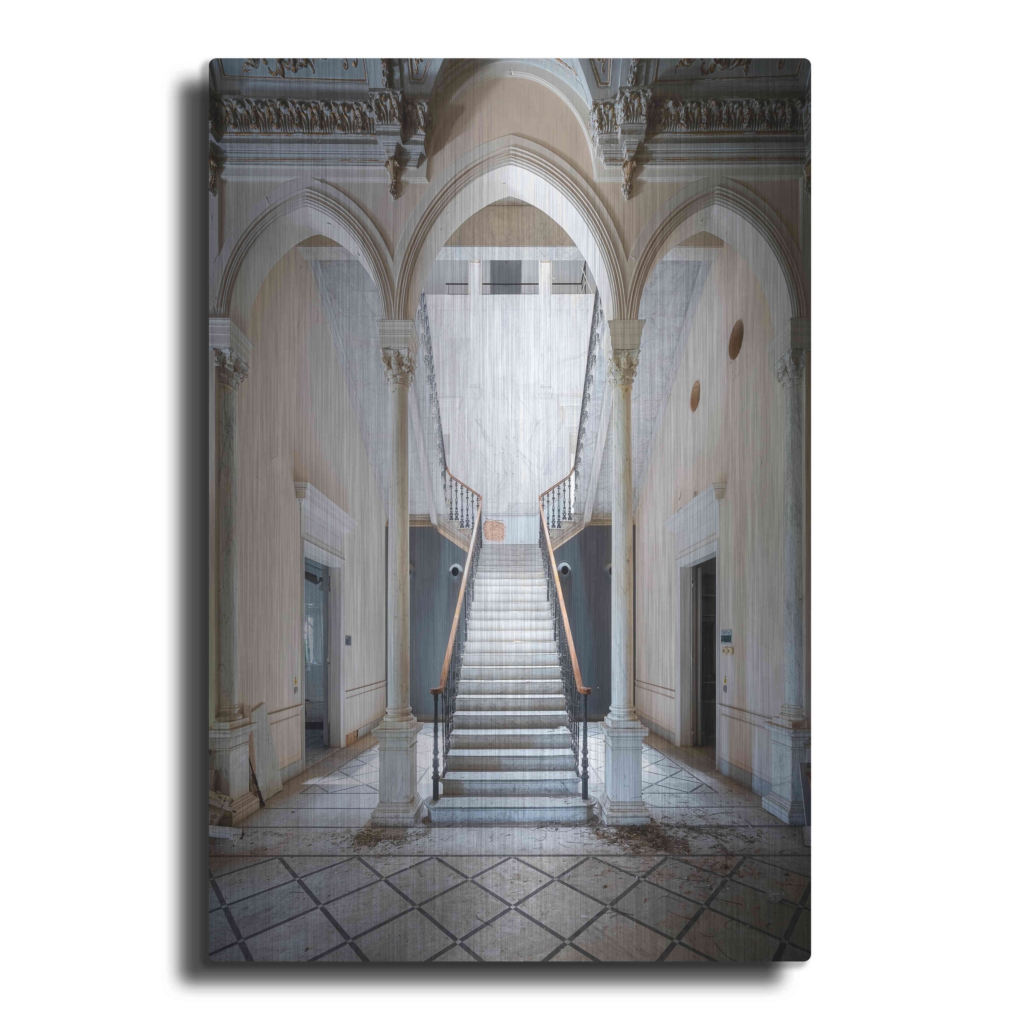 Luxe Metal Art 'Gray Staircase' by Roman Robroek Metal Wall Art, 24"x36 ...