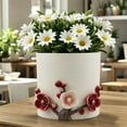 Cevemin Sijunzi 3D Pattern Resin Flower Pot - 5.31 x 5.51 Inch Garden ...