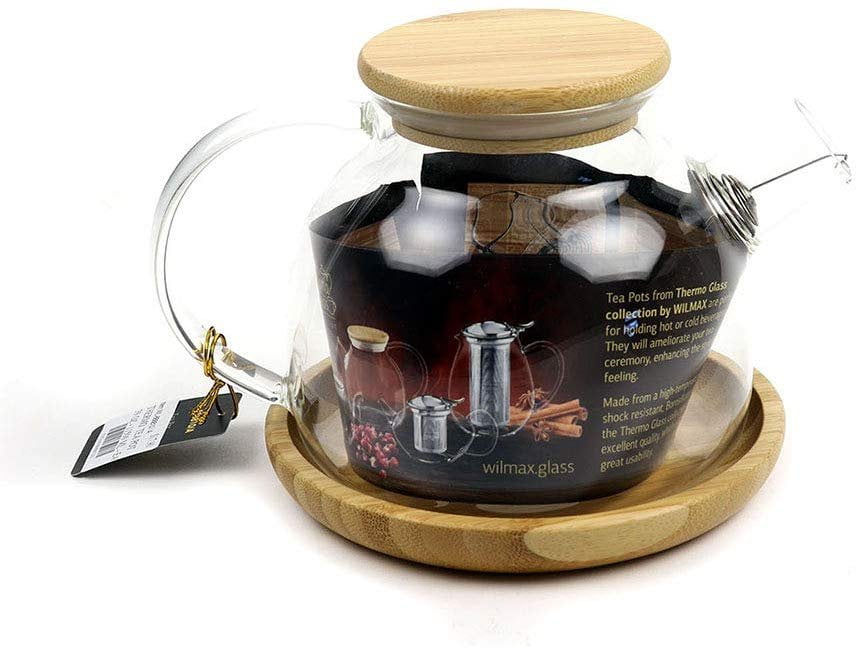 Wilmax WL-888810/A 32-Ounce Thermo Glass Tea Pot with WL-771030/A ...