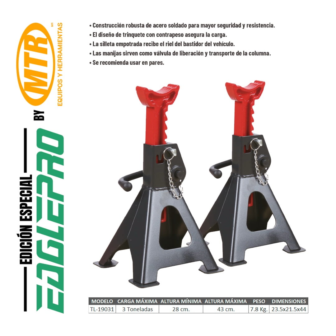 Torres Para Auto, 3 Toneladas, MTR, Uso Rudo, 2 Piezas. MTR E19031C-T3T ...