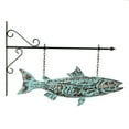 Contrast Metal Verdigris Copper Salmon Wall Bracket Hanging Sculpture ...