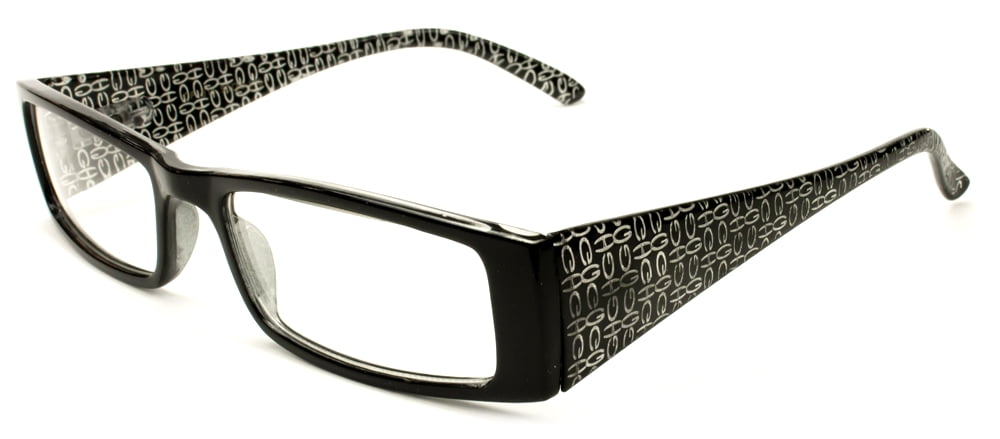 Rectangular Thin Translucent Clear Lens Plastic Fashion Glasses