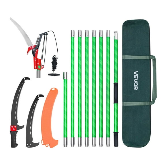 VEVOR Manual Pole Saw 7.3-27 ft Extendable Tree Pruner Sharp Steel ...