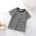 Casual Top for Youth Boy Short Sleeved Striped Base Crop Tank Tops for ...