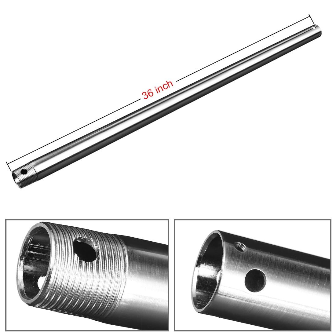 36 Inch x 3/4 Inch Steel Pendant Extended Rod Extension Downrod Brush ...