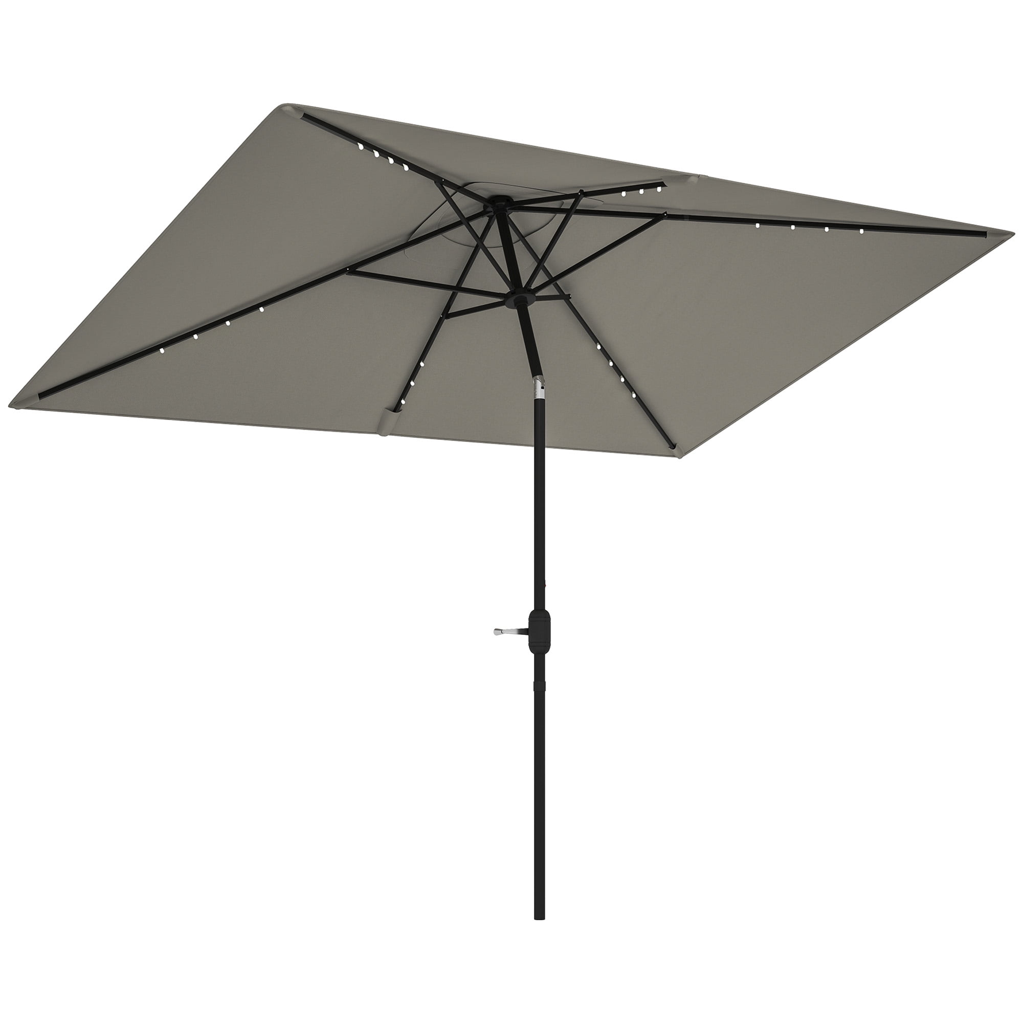 Outsunny Solar Patio Umbrella with LED and Tilt, Table Umbrella, Light ...