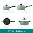 Mainstays Nonstick Aluminum 7-Piece Cookware Set Green Sage Dishwasher ...