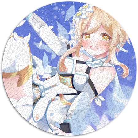 1000 Piece Circular Puzzle Brain Intelligence Challenge Diameter 26.5 inches Genshin Impact ...