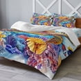 4 Piece Duvet Cover Set Full, Retro Sea Turtle Coral Seaweed Seashells ...