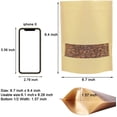 100 Pcs Resealable Stand Up kraft Paper Bags with Window for Packaging ...