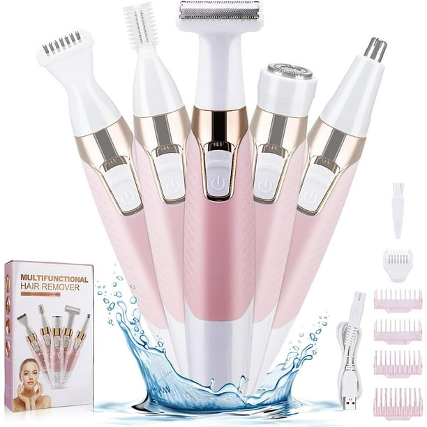 LAICAIW Face Razors for Women, Bikini Trimmer 5 in 1 Wet/Dry Electric ...