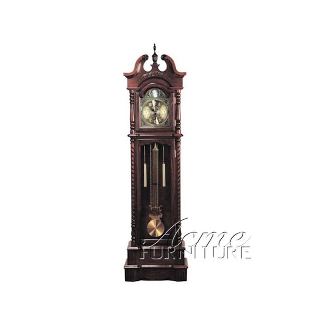 Acme Furniture 01431 Karbin Dark Walnut Grandfather Clock in Analog ...