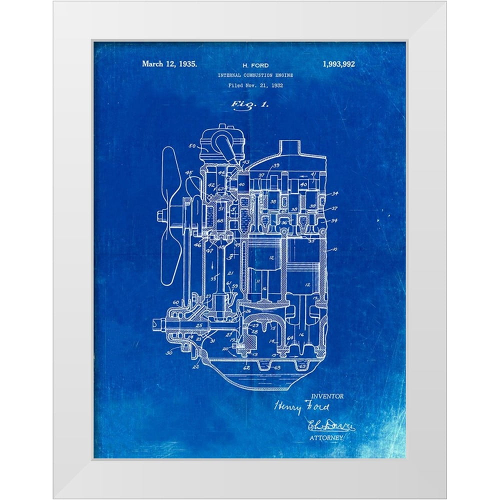 Borders, Cole 19x24 White Modern Wood Framed Museum Art Print Titled ...