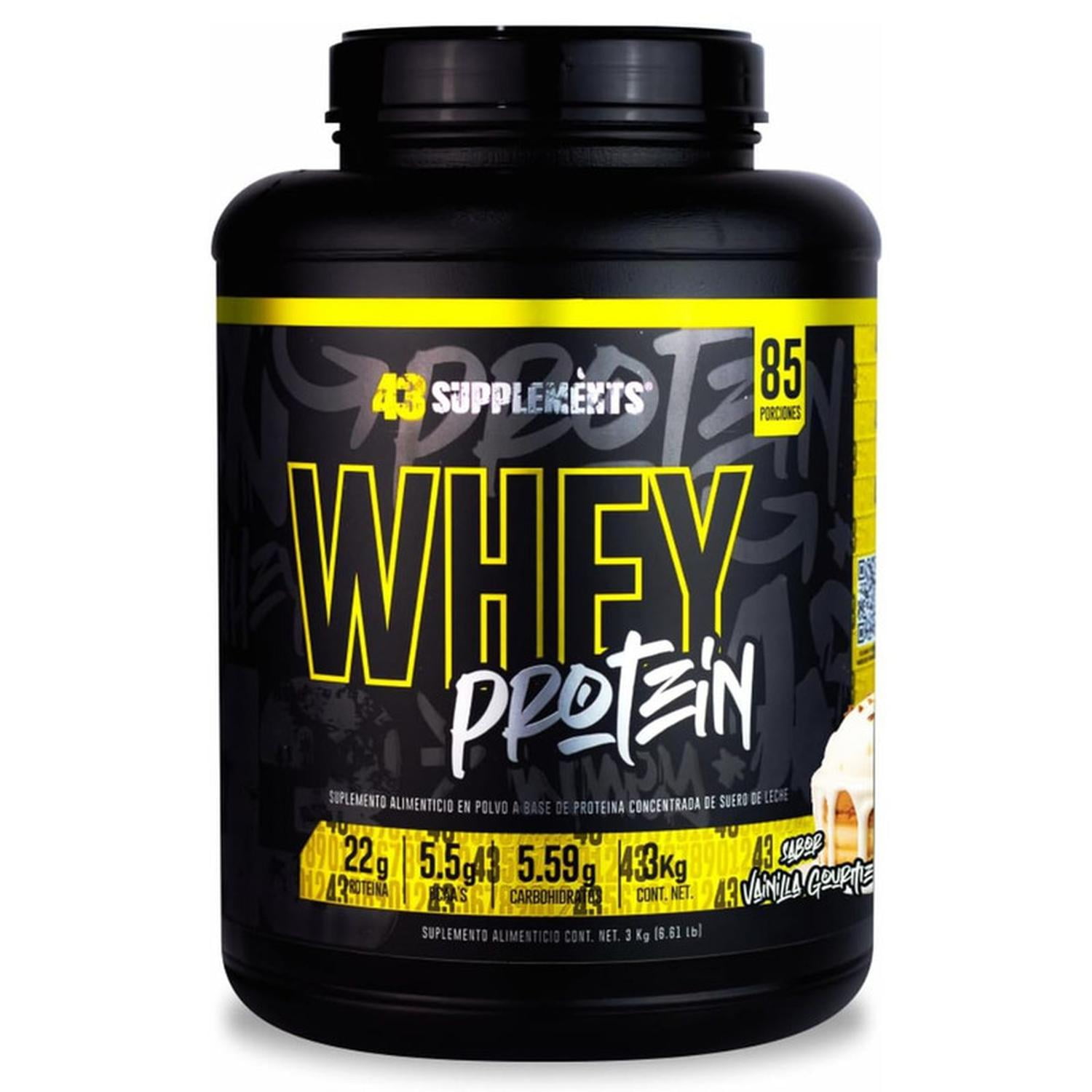 Proteína Whey 43 Supplements Sabor Vainilla 3 Kg 85 Porciones negro | Walmart en línea